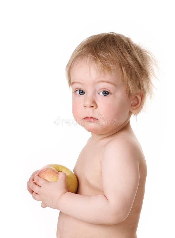 Boy with apples stock image. Image of food, child, looking - 18358823