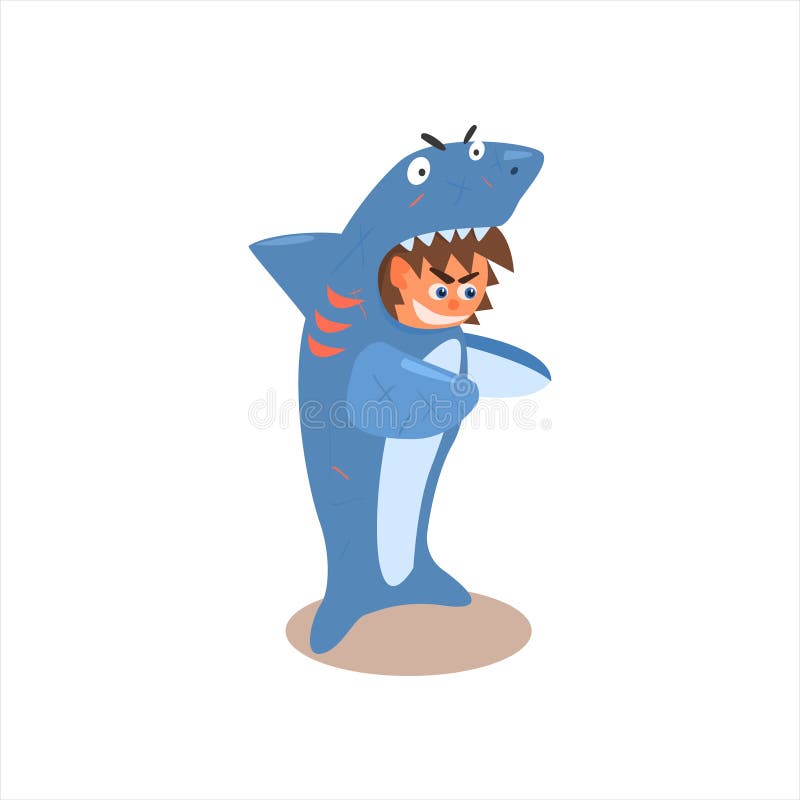 Boy As Shark stock vector. Illustration of adorable, little - 69203692