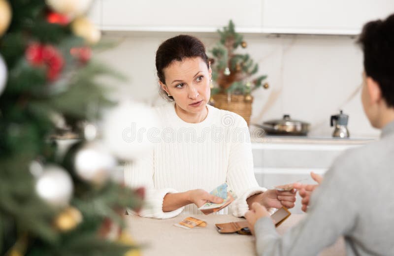 Boy Asking Mother for Money Stock Image - Image of support, mother ...