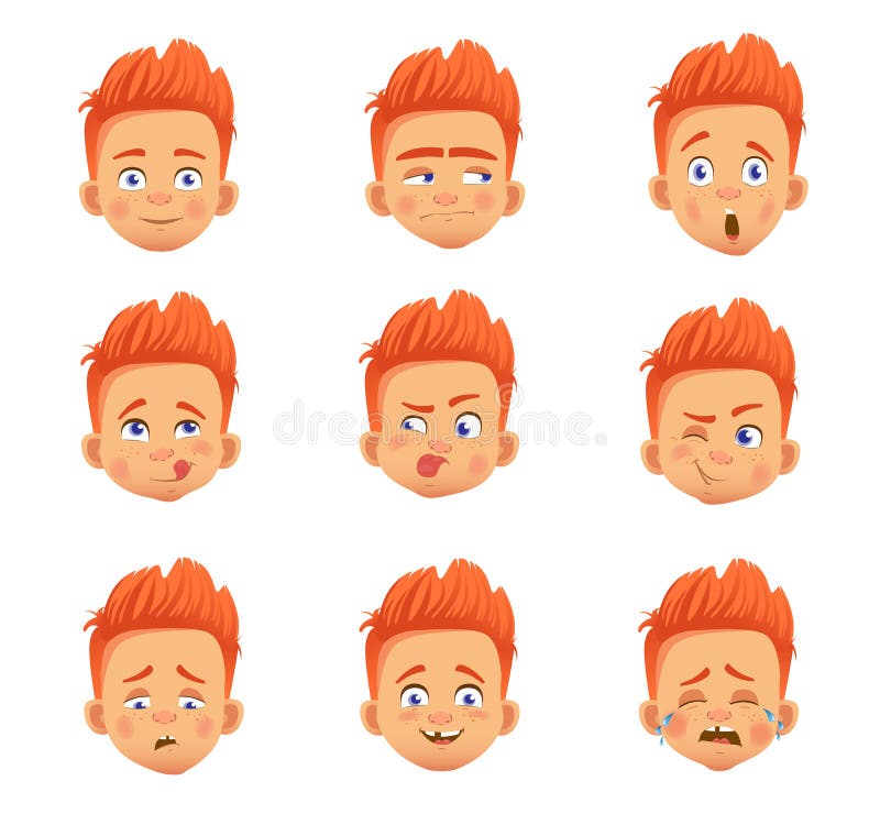 Redhead boy character stock vector. Illustration of teenager - 114509204