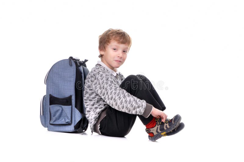 Boy with back pack stock photo. Image of education, male - 157094530