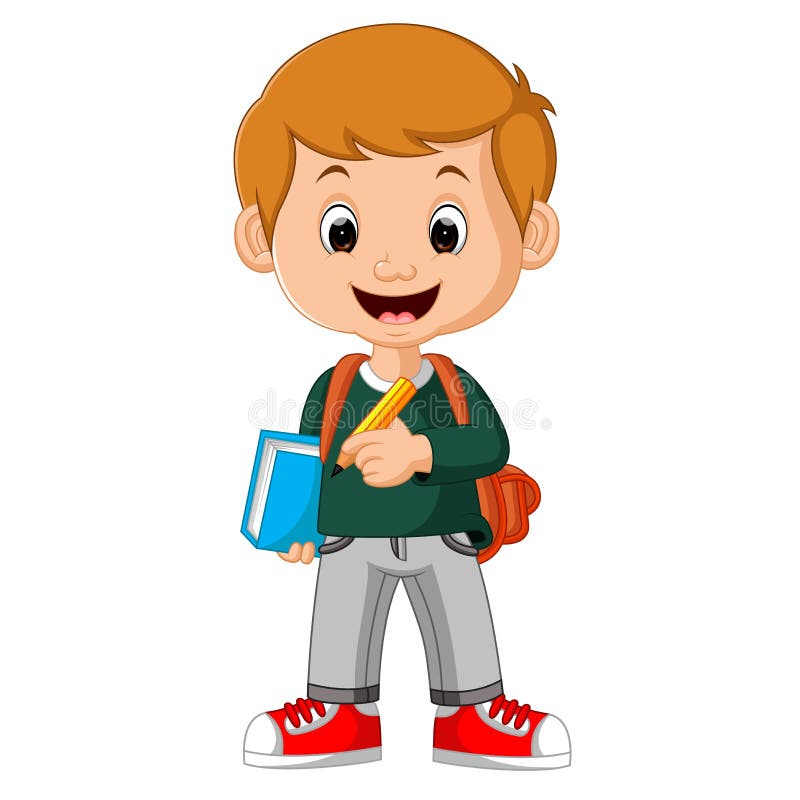 Boy with backpacks cartoon stock vector. Illustration of schoolboy ...