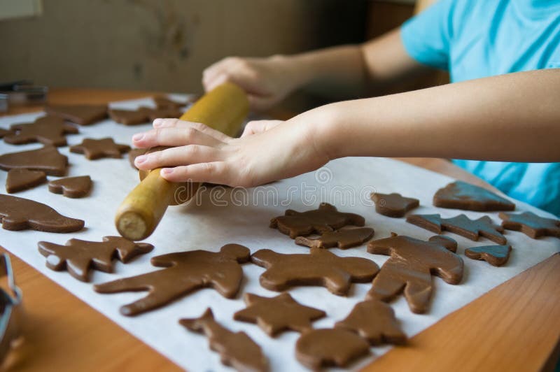 Boy baking cookies stock image. Image of home, preparation - 26469351