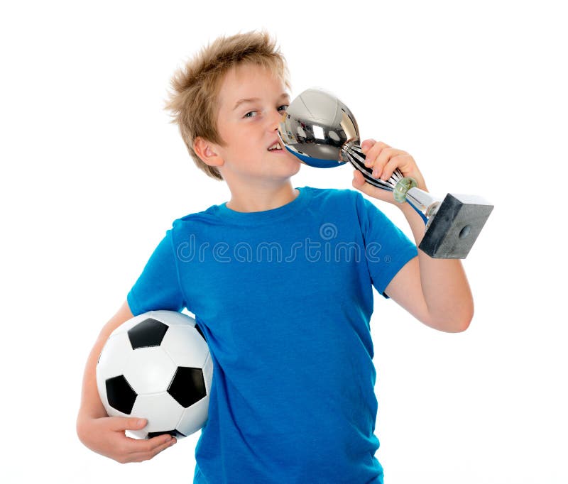 Boy with ball and cup stock image. Image of hair, drink - 46829717