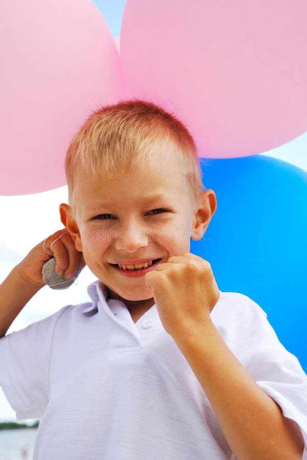 Boy With Balloons Picture. Image: 10110533