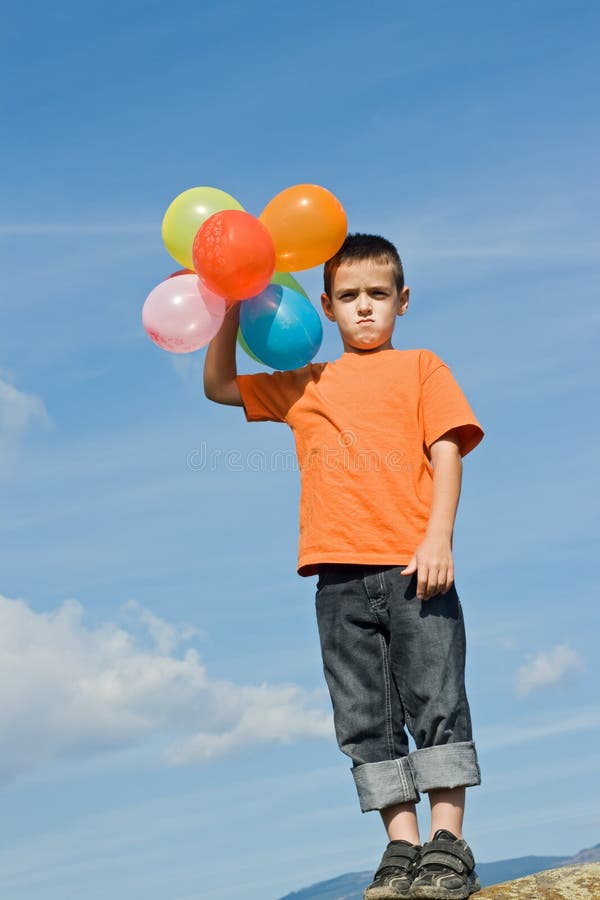 Boy with balloons stock photo. Image of colorful, beautiful - 14192154