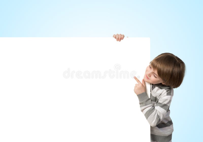Boy with banner stock photo. Image of display, education - 51911248