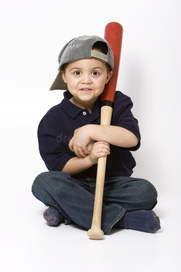 Boy with baseball bat stock photo. Image of grin, mixed - 4353480
