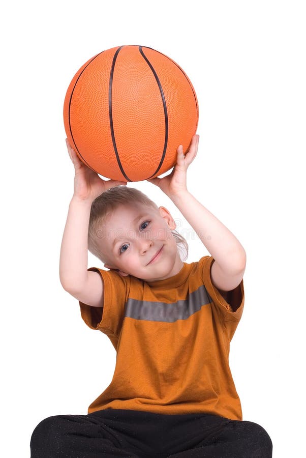 Adorable Boy Playing the Basketball Stock Image - Image of curious ...