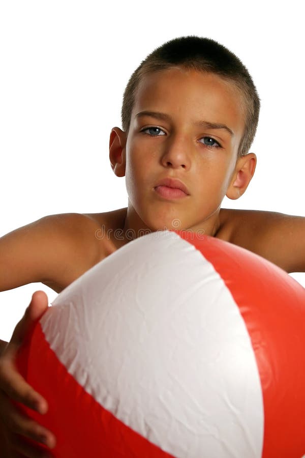 Boy with beach ball stock image. Image of large, pool - 8441549