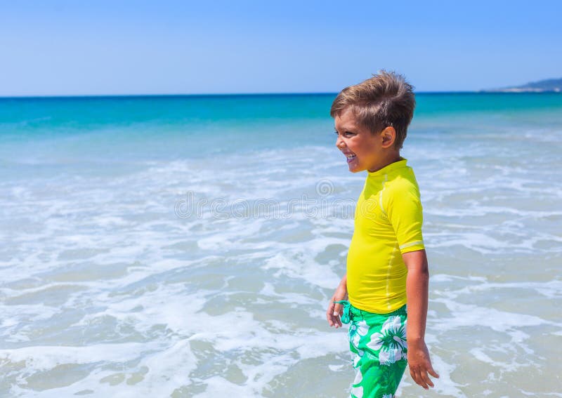 Boy on the beach stock image. Image of look, gorgeous - 50453913