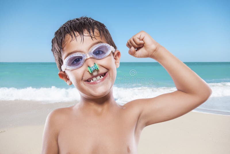 Boy on the beach stock photo. Image of child, sports - 41313628