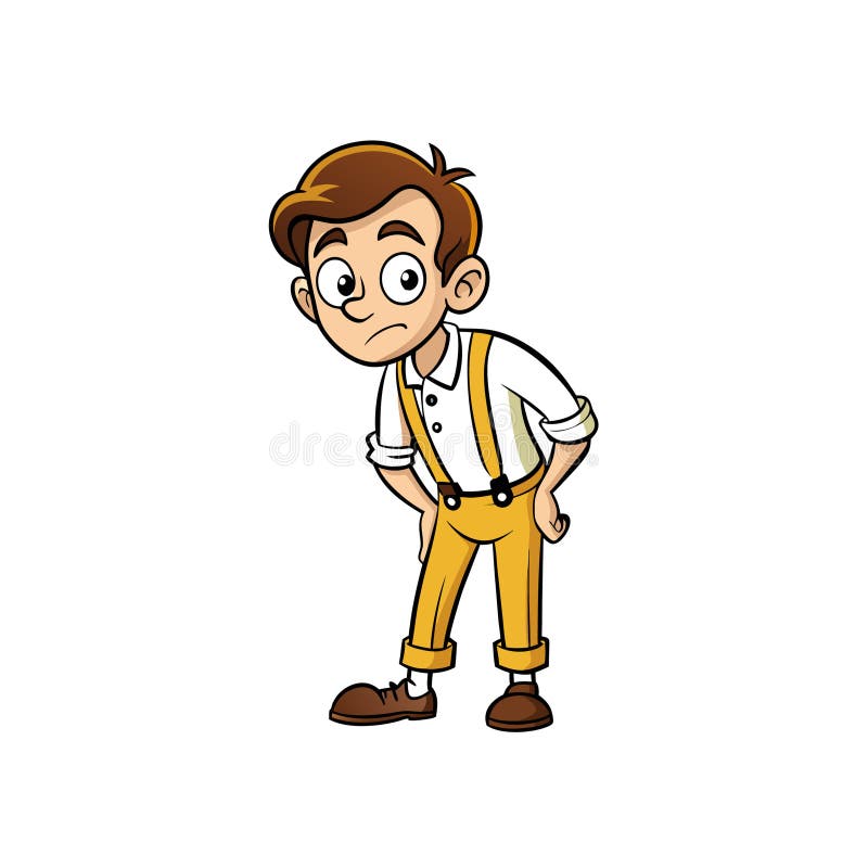 Boy Bending in Line Art Style Stock Photo - Illustration of bending ...