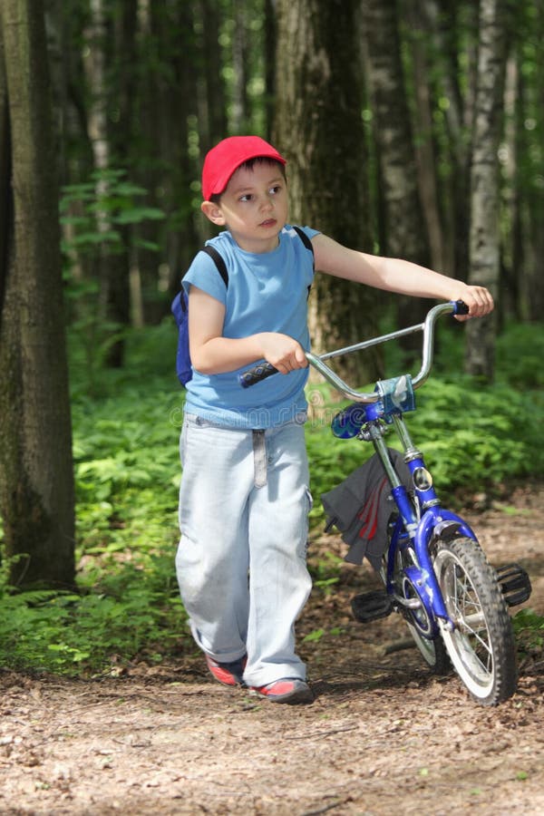 Boy with bicycle stock image. Image of cute, outdoors - 16191651