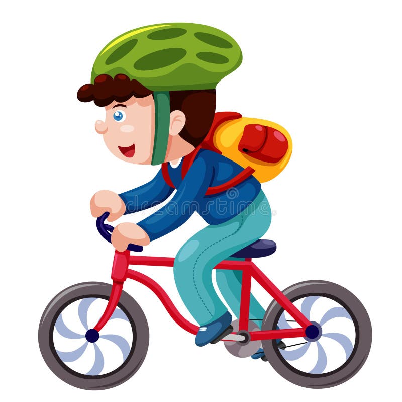 Boy on a bicycle stock vector. Illustration of boots - 26456794