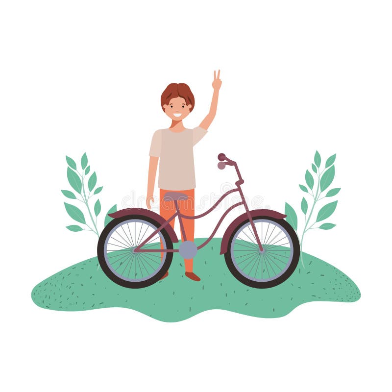 Boy with Bicycle Avatar Character Stock Vector - Illustration of ...