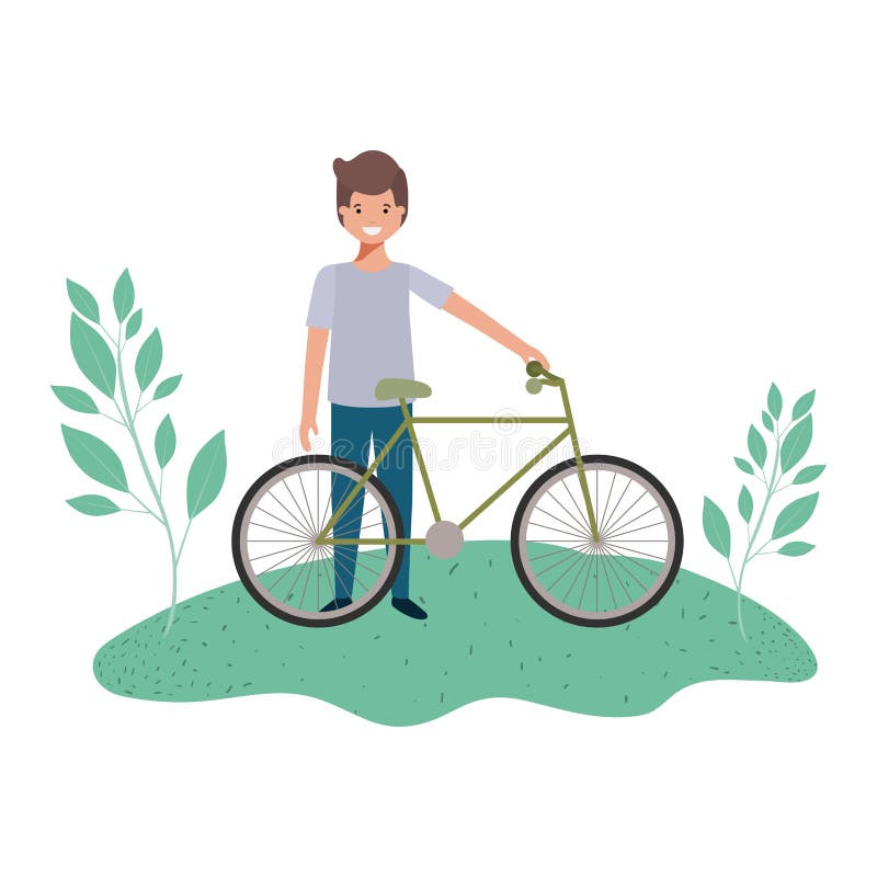 Boy with Bicycle Avatar Character Stock Vector - Illustration of design ...