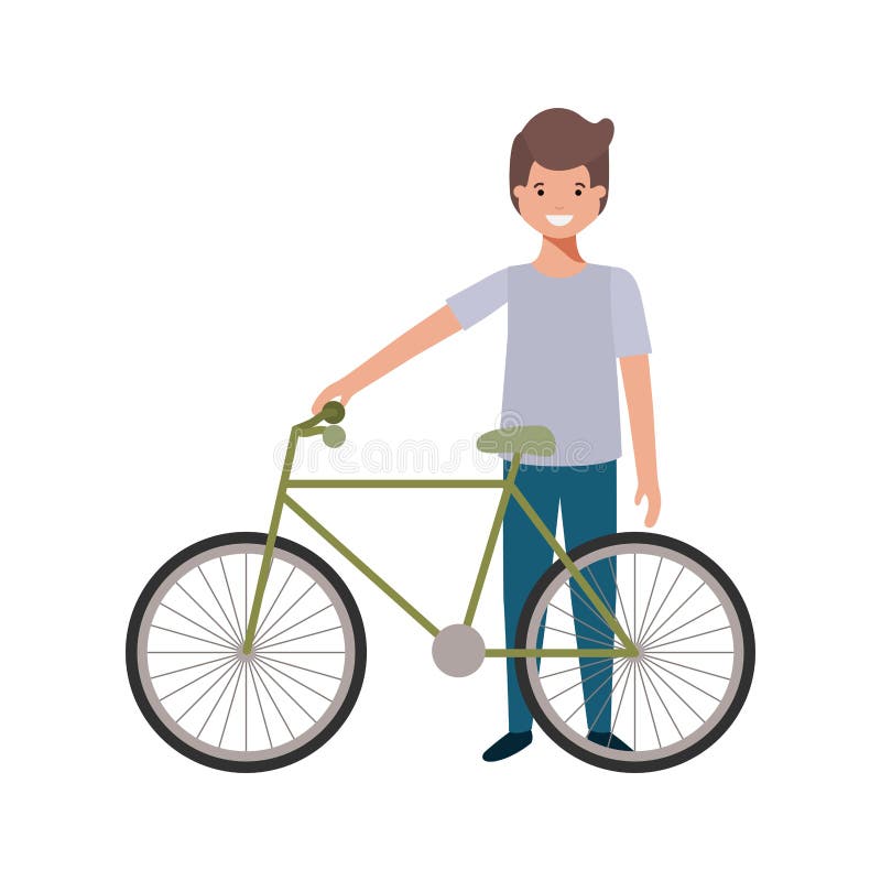 Boy with Bicycle Avatar Character Stock Vector - Illustration of pretty ...