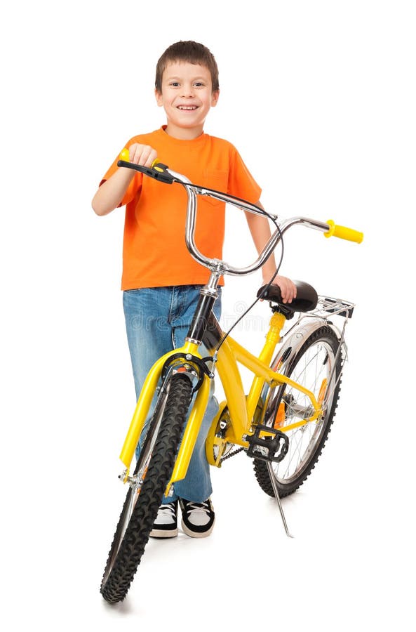 Boy on bicycle stock photo. Image of cycle, isolated - 33996720