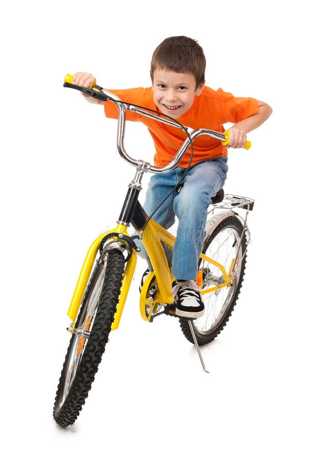 Boy on bicycle stock image. Image of smile, biking, cute - 33996747