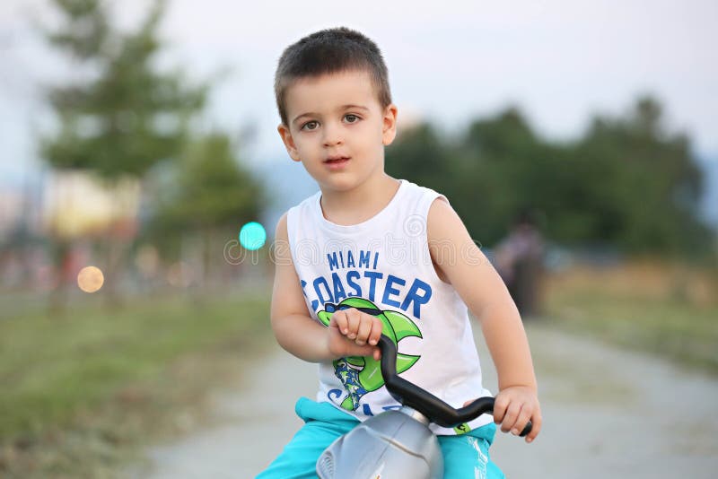 Boy with bicycle stock image. Image of road, summer, smile - 42834261
