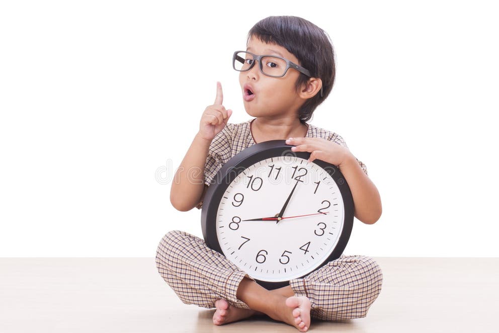 Boy and big clock stock photo. Image of cutout, person - 41465334