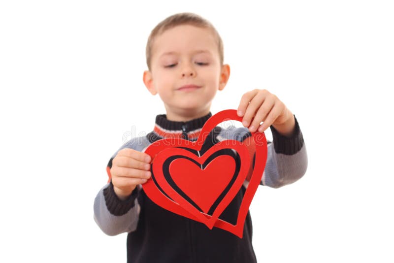 Boy with big heart stock photo. Image of face, relations - 4023184