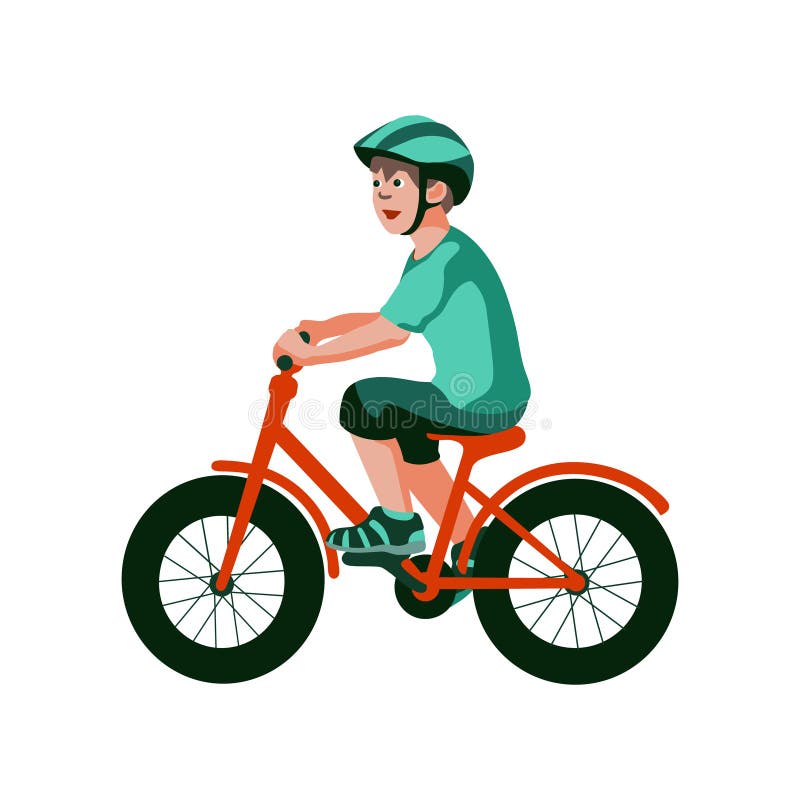 Boy on a bike stock vector. Illustration of figure, ride - 149391316