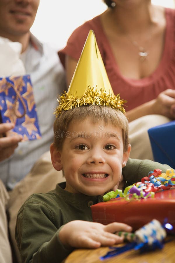 Boy at birthday party. stock image. Image of person, excited - 2426131