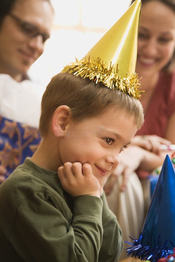 Boy at birthday party. stock image. Image of person, excited - 2426131