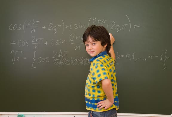 The boy at blackboard stock image. Image of classroom - 11182591