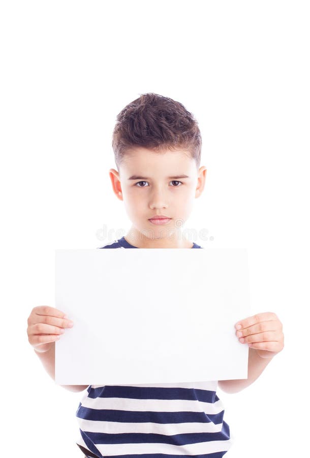 Boy with chalkboard stock image. Image of blank, background - 53569513