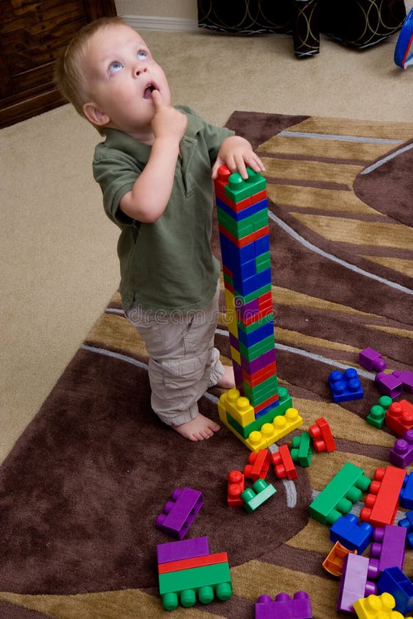 Boy with blocks stock photo. Image of cube, people, color - 7086690