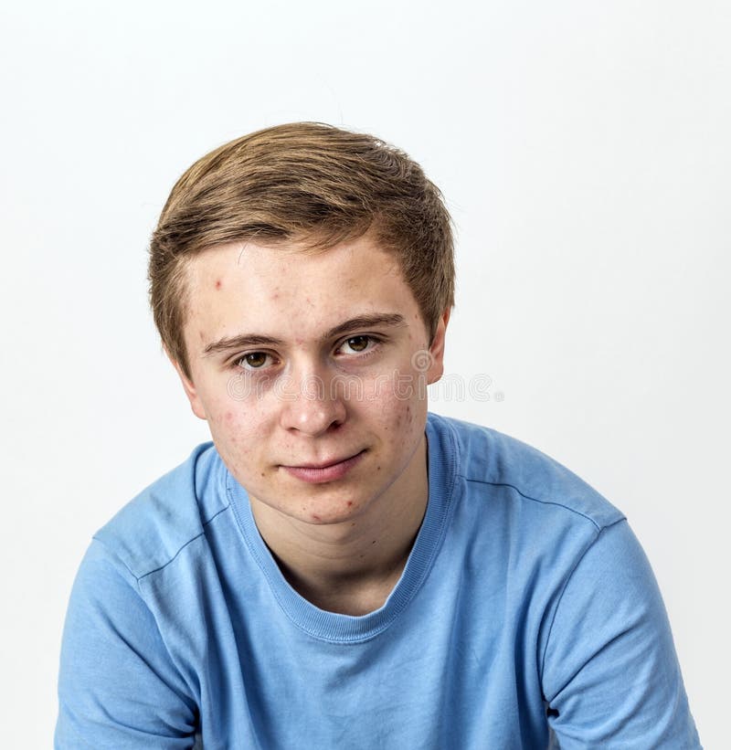 Cool Boy with Blue Shirt Posing in Studio Stock Image - Image of adult ...