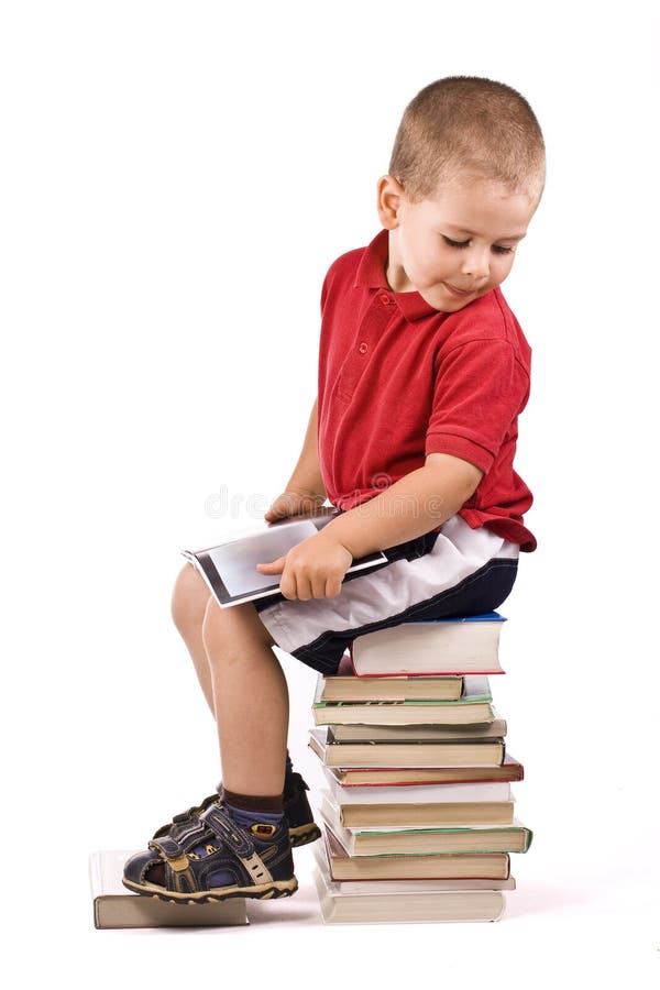 Boy and book stock image. Image of open, human, pupil - 15267557
