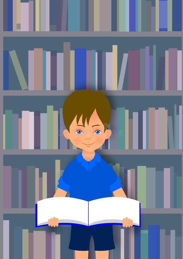 Boy with book stock illustration. Illustration of education - 37112935