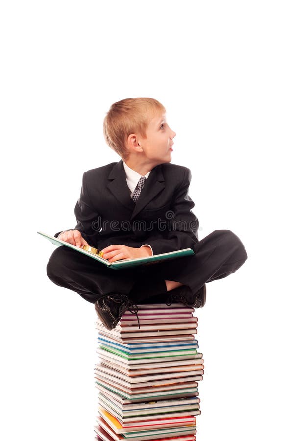 Boy on books stock photo. Image of homework, child, lesson - 12139544