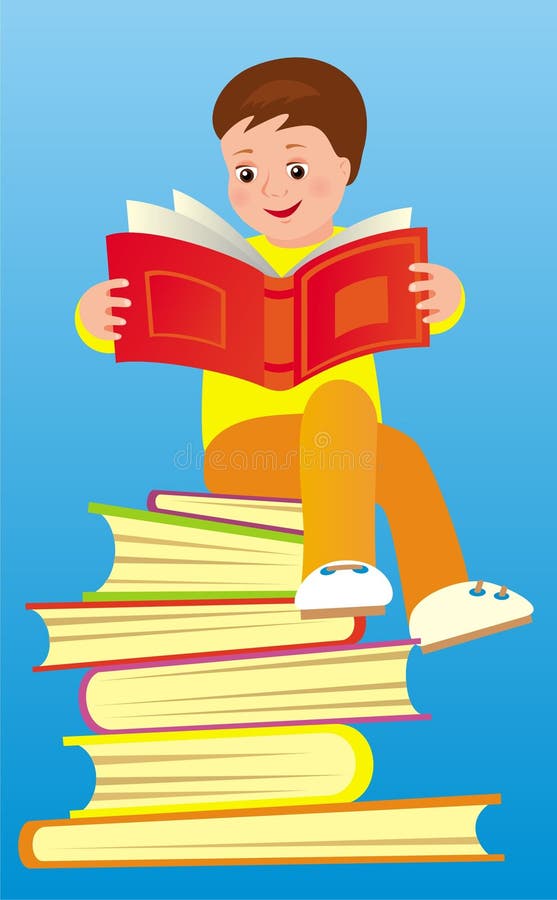 Book boy stock vector. Illustration of person, schoolboy - 7781401