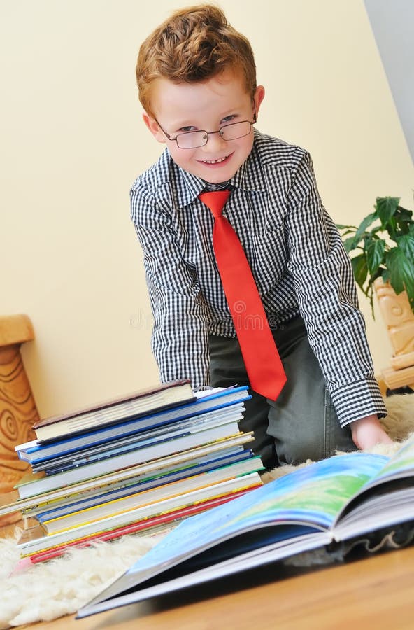 Boy with books stock photo. Image of childhood, learn - 22740126