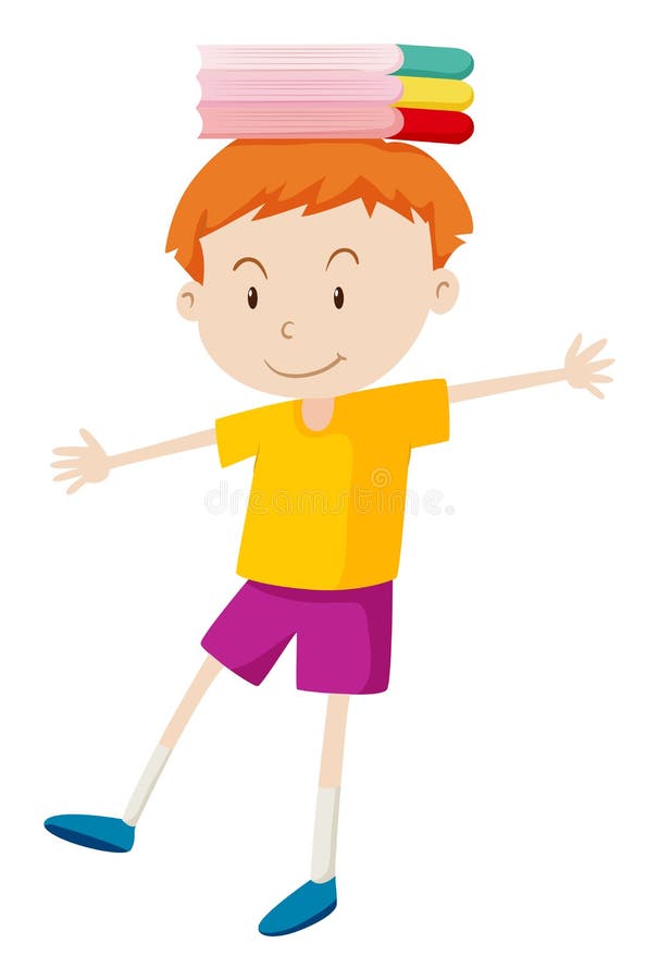 Kid Balancing Book Stock Illustrations – 19 Kid Balancing Book Stock ...