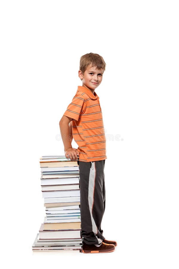 Boy and books stock photo. Image of people, hardcover - 190832688