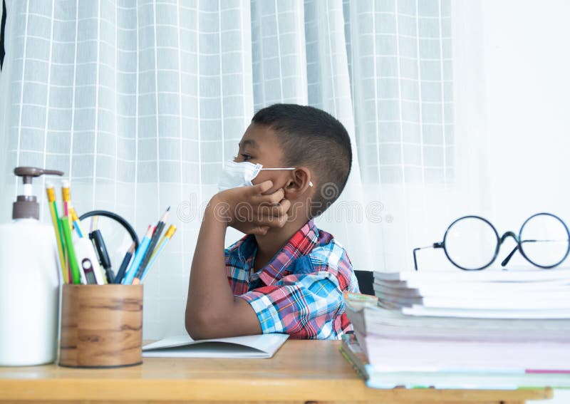 Boy Bored Tired Stressed with Homework Stock Photo - Image of childhood ...
