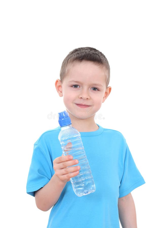 Boy and bottle of water stock photo. Image of child, drinking - 4628176