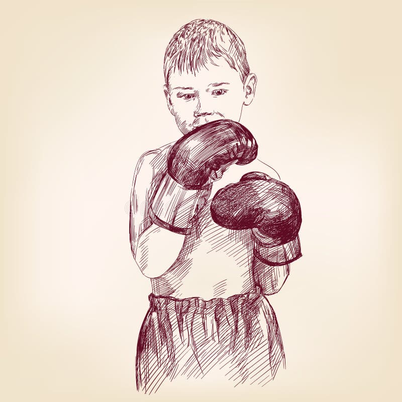 Boy Boxer - Hand Drawn Vector Llustration Stock Vector - Illustration ...