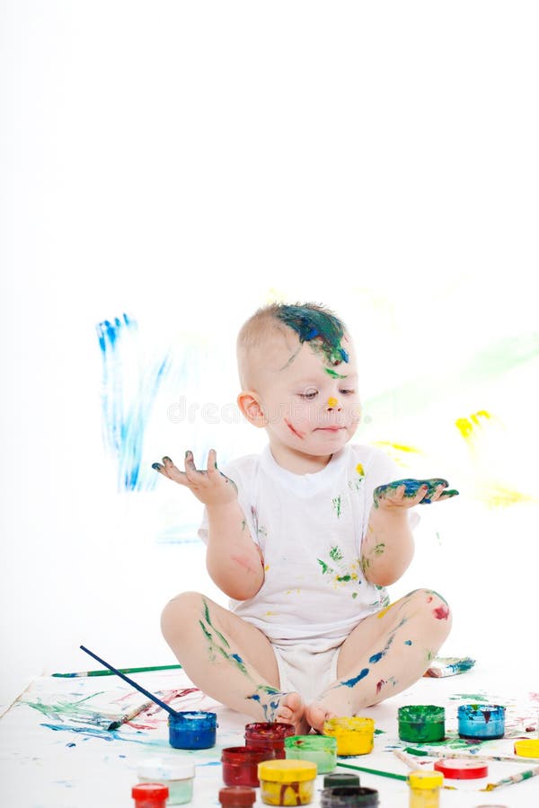 Boy with bright colors stock photo. Image of play, child - 23059356