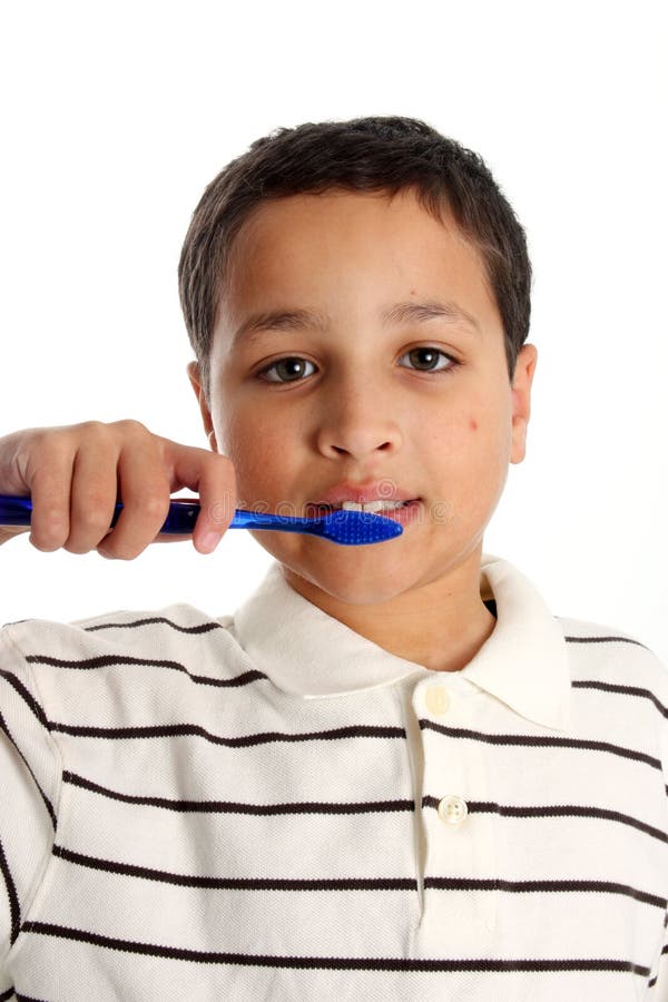 Boy Brushing Teeth stock photo. Image of brushing, portrait - 9612946