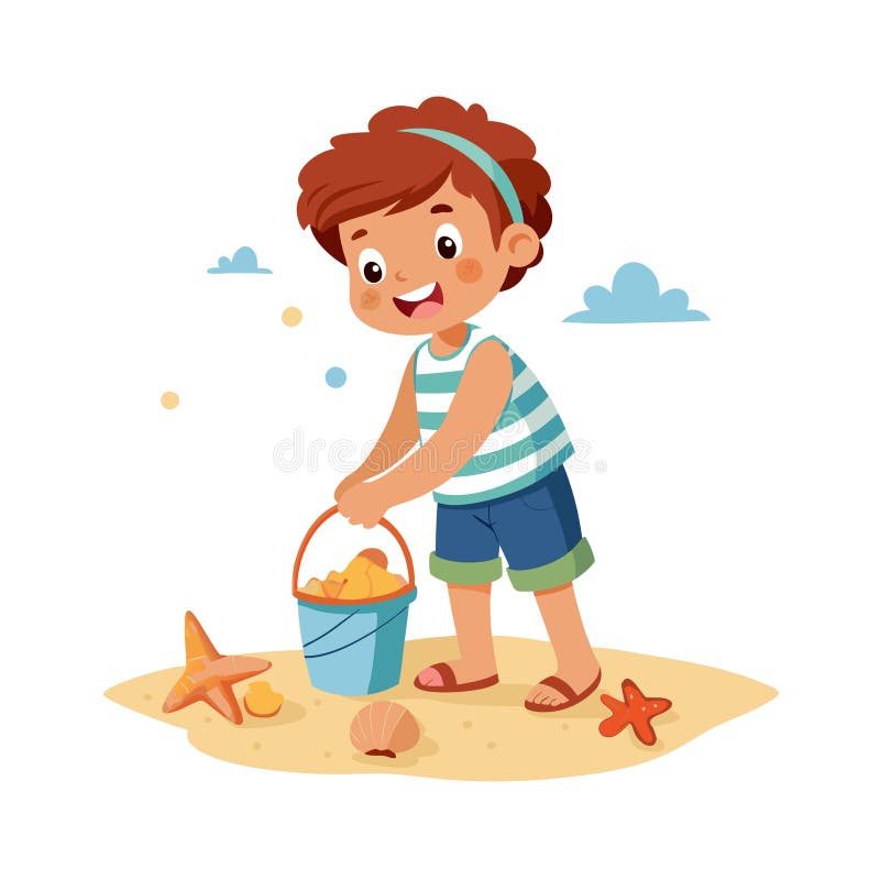 Collecting Shells Stock Illustrations – 389 Collecting Shells Stock ...