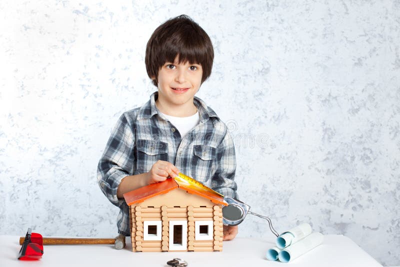 Boy builder stock photo. Image of face, caucasian, happy - 41292770