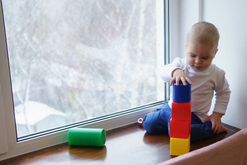 Boy is Building Constructor Stock Photo - Image of learning, childhood ...