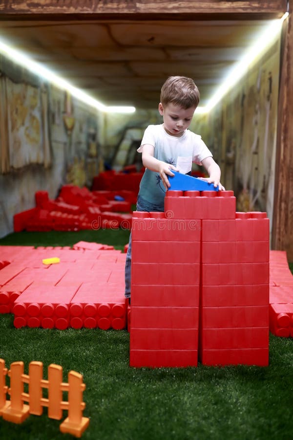 Boy building house stock photo. Image of hand, innocent - 117191518